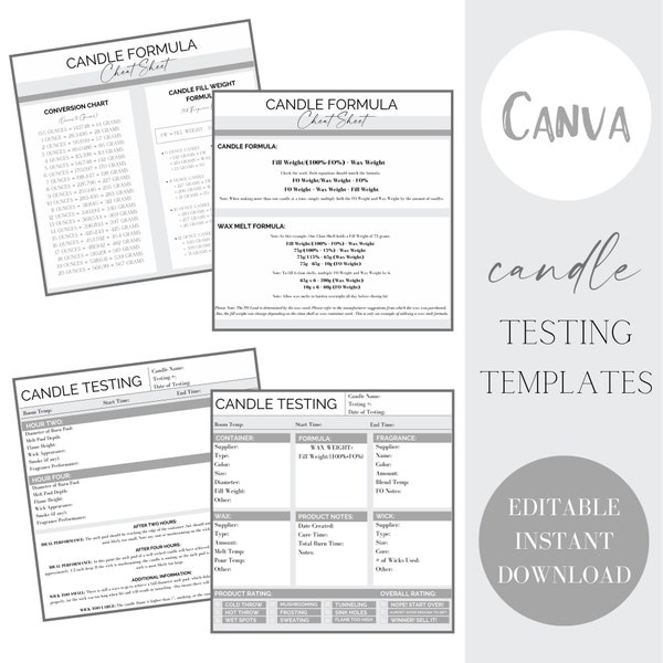 Candle Making Test Sheet - Etsy