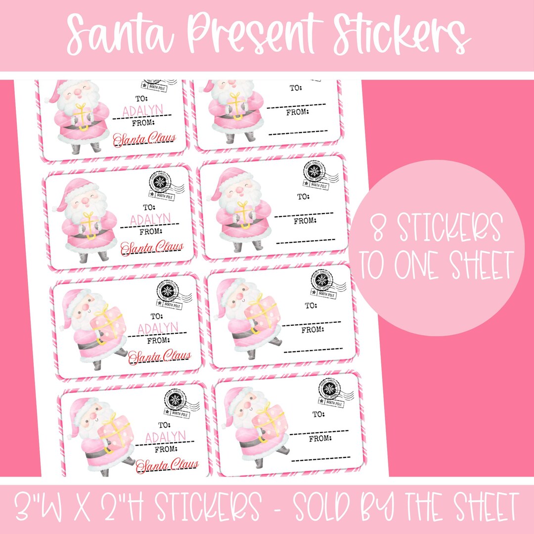 Personalized Santa Present Stickers | From Santa Stickers | Santa ...