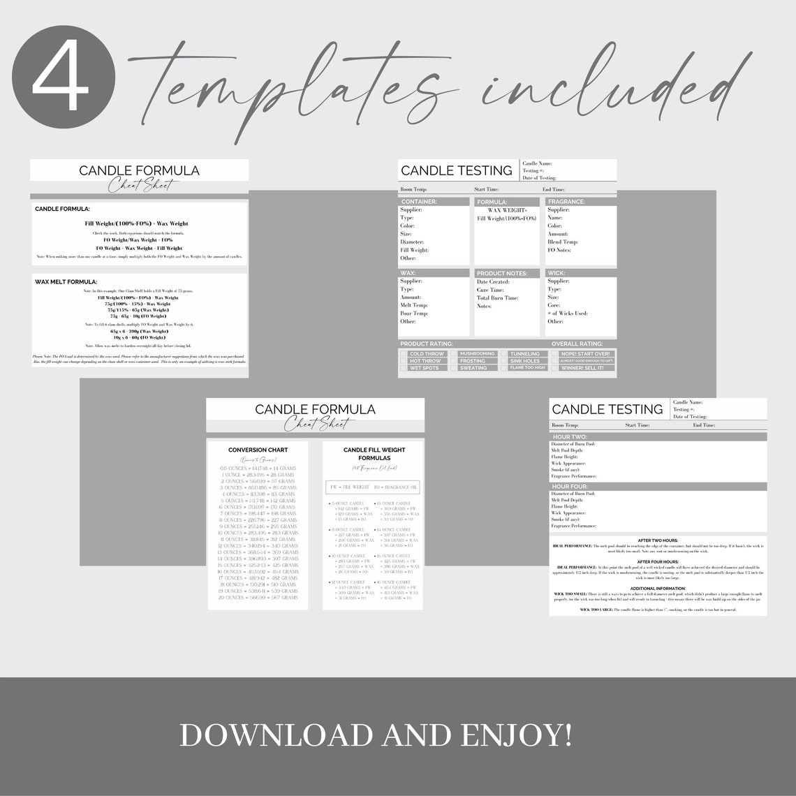 Editable Candle Testing Template, Candle Making Testing Sheet, Candle ...