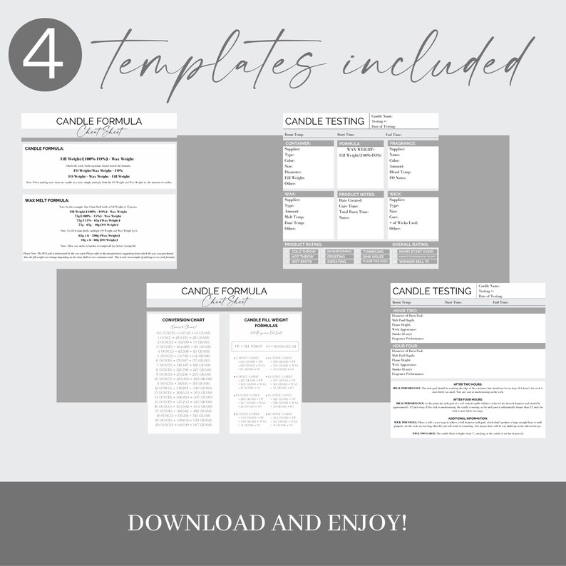 Editable Candle Testing Template, Candle Making Testing Sheet, Candle ...