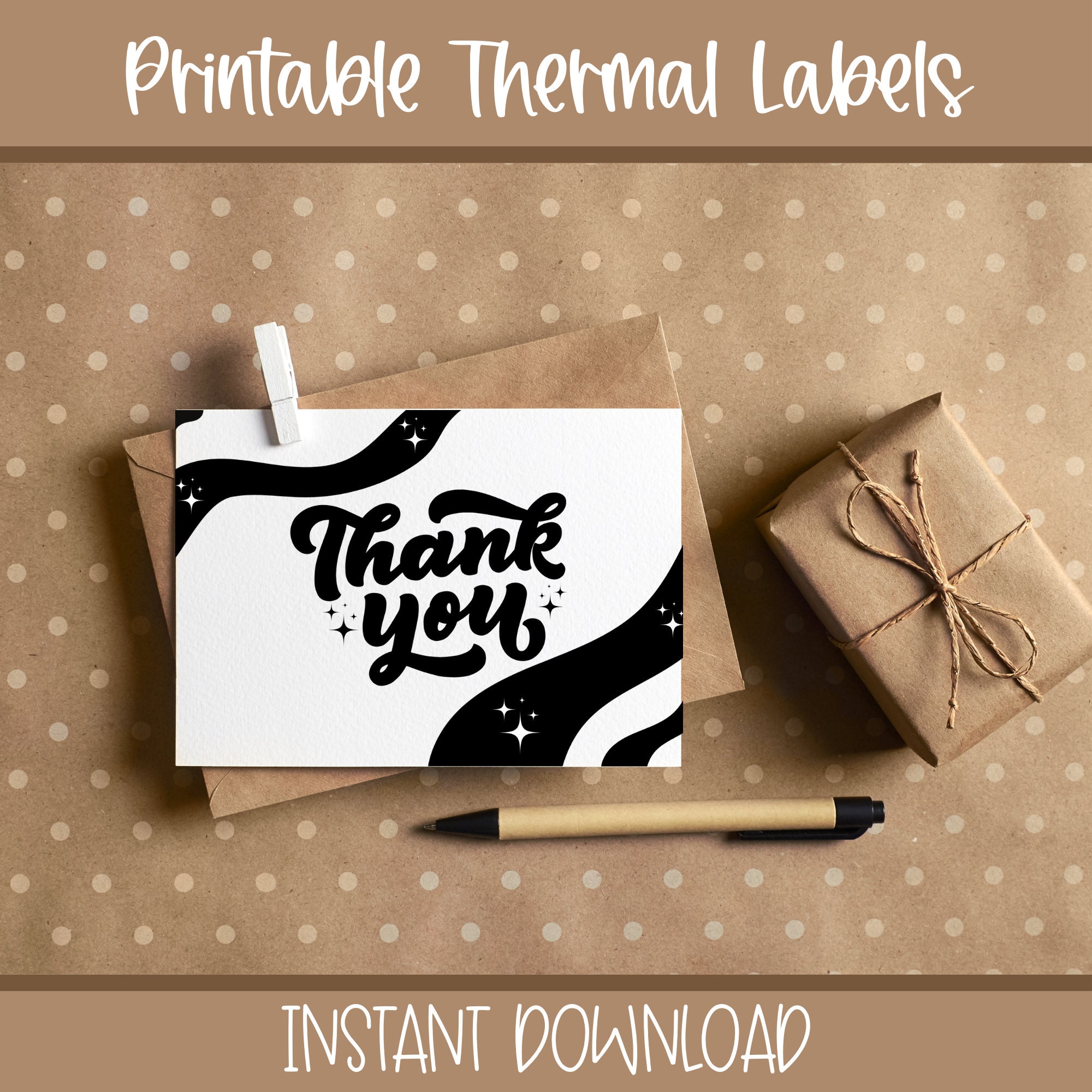 Thermal Label PNG File Download | Retro Thermal Label Bundle | 4x6 ...