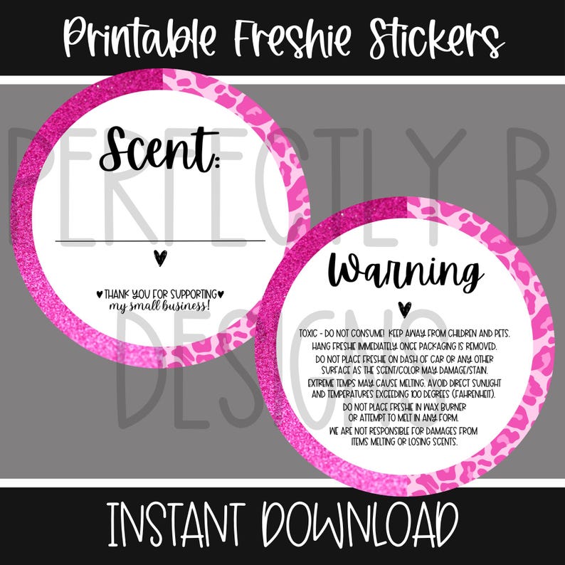 Freshie Scent Stickers PNG | Warning Labels | Car Air Freshener ...