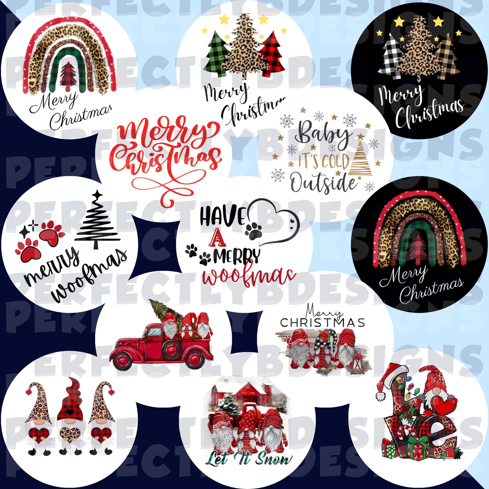 Christmas Grab Bag Circle Cutouts Grinchmas Car Freshies - Etsy