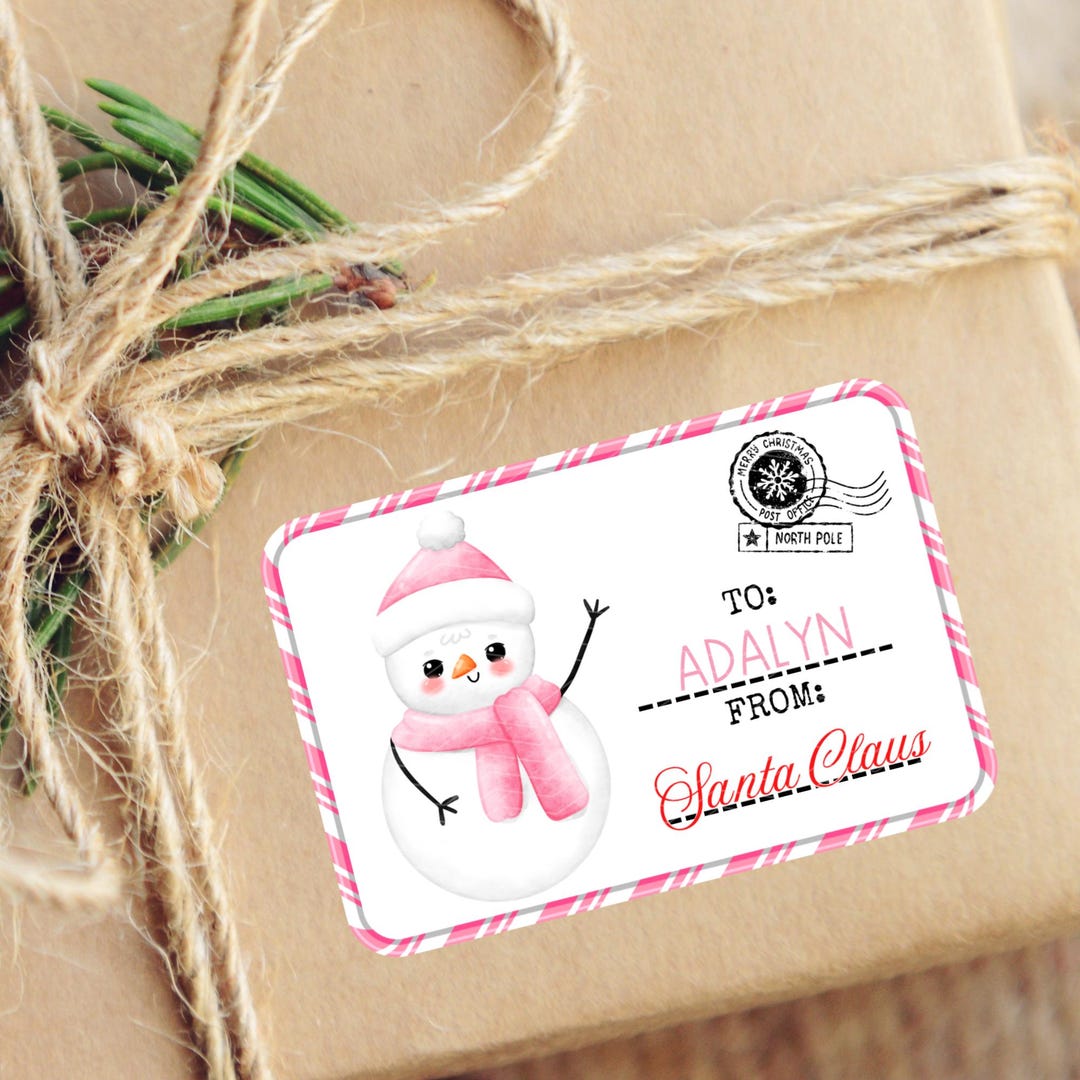 Personalized Santa Present Stickers | From Santa Stickers | Santa ...