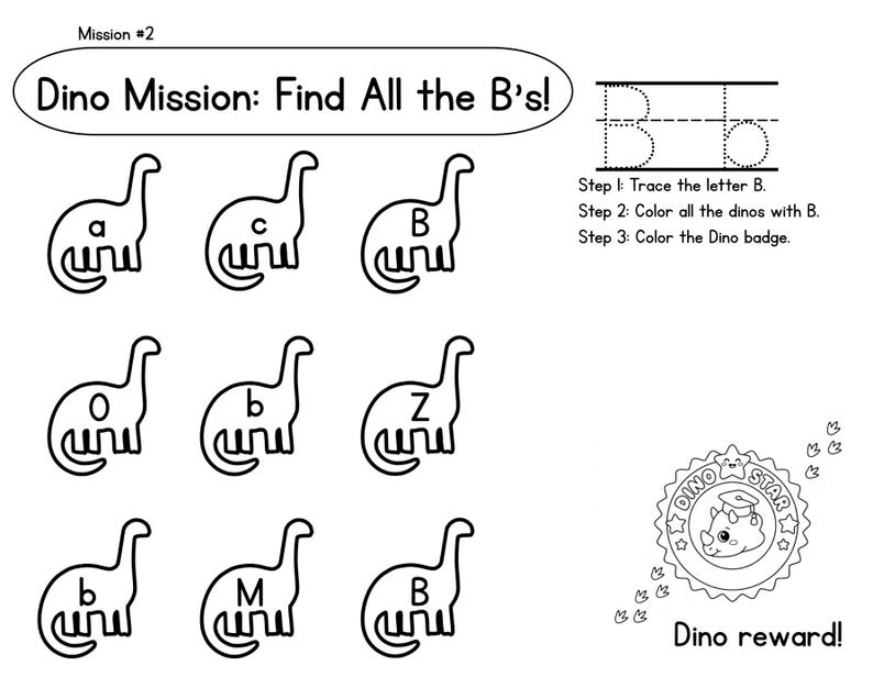Dinosaur Learning Bundle: Letters and Numbers Tracing, Coloring ...