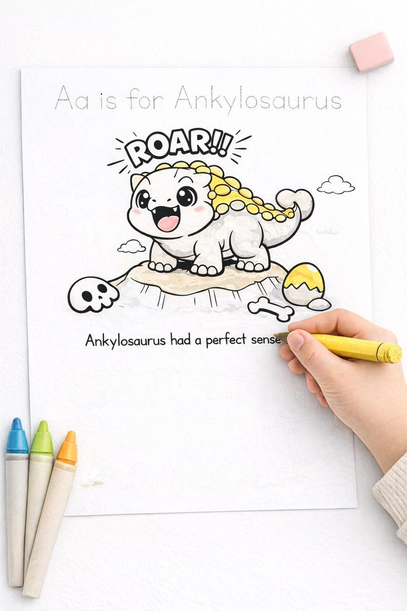 Dinosaur Learning Bundle: Letters and Numbers Tracing, Coloring ...