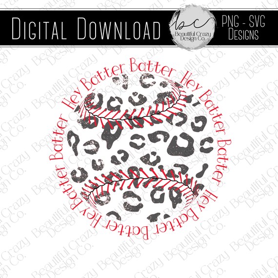 Leopard Baseball PNG & SVG Digital Design Baseball Mom | Etsy