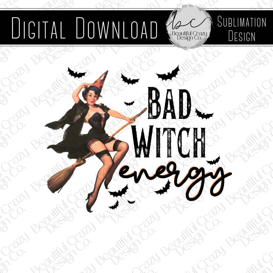Vintage Pinup Witch Halloween PNG Digital Download File | Halloween PNG ...