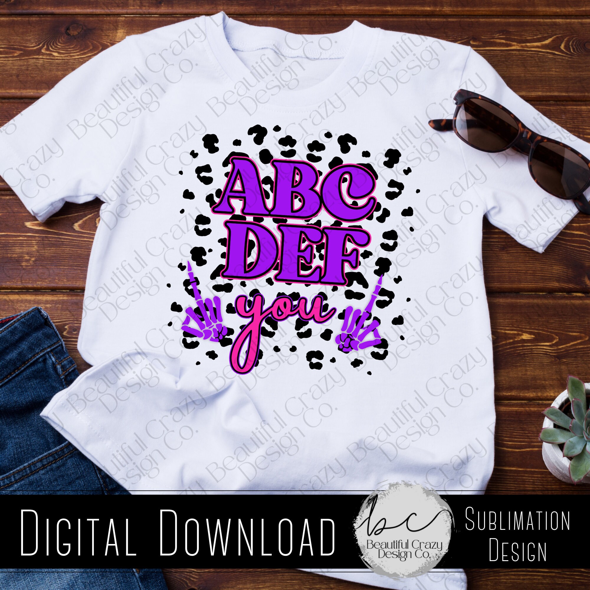 ABCDEF You PNG SVG Leopard Skeleton Digital Sublimation Download ...