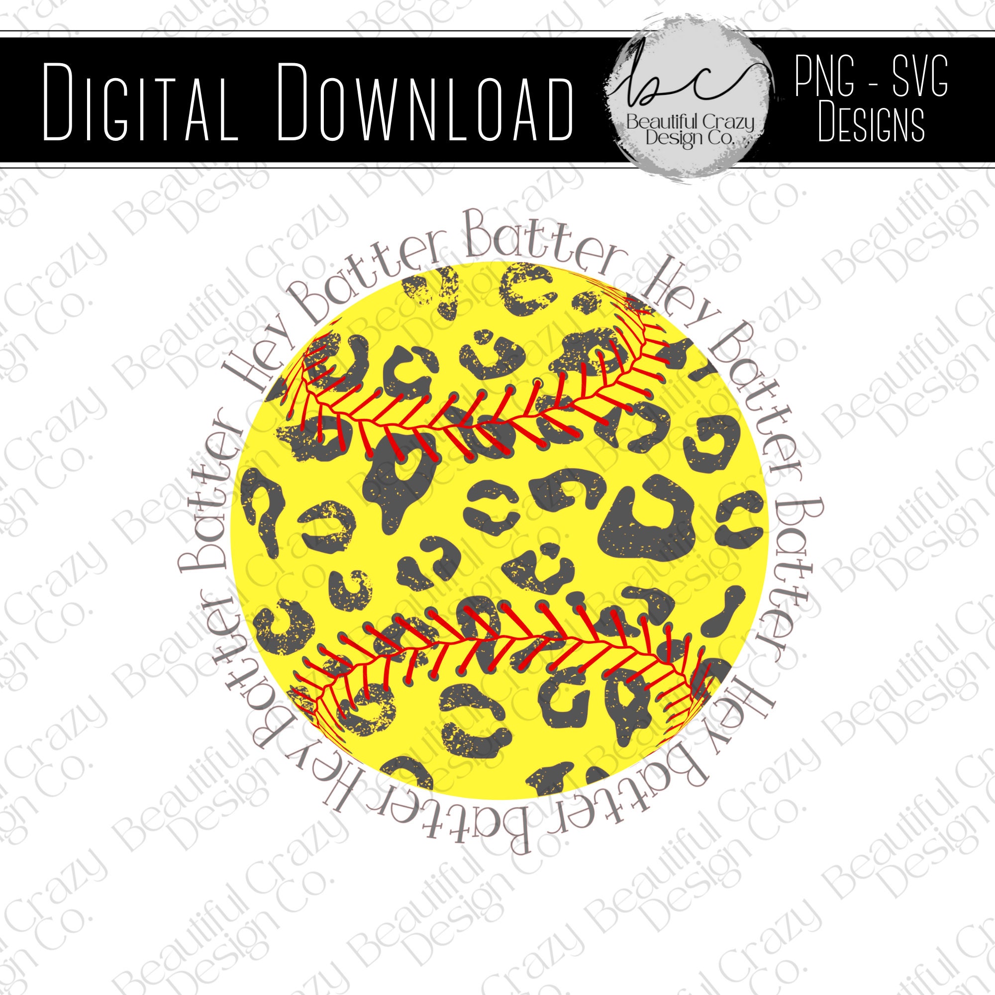 Leopard Softball PNG & SVG Digital Design Softball Mom Sublimation ...