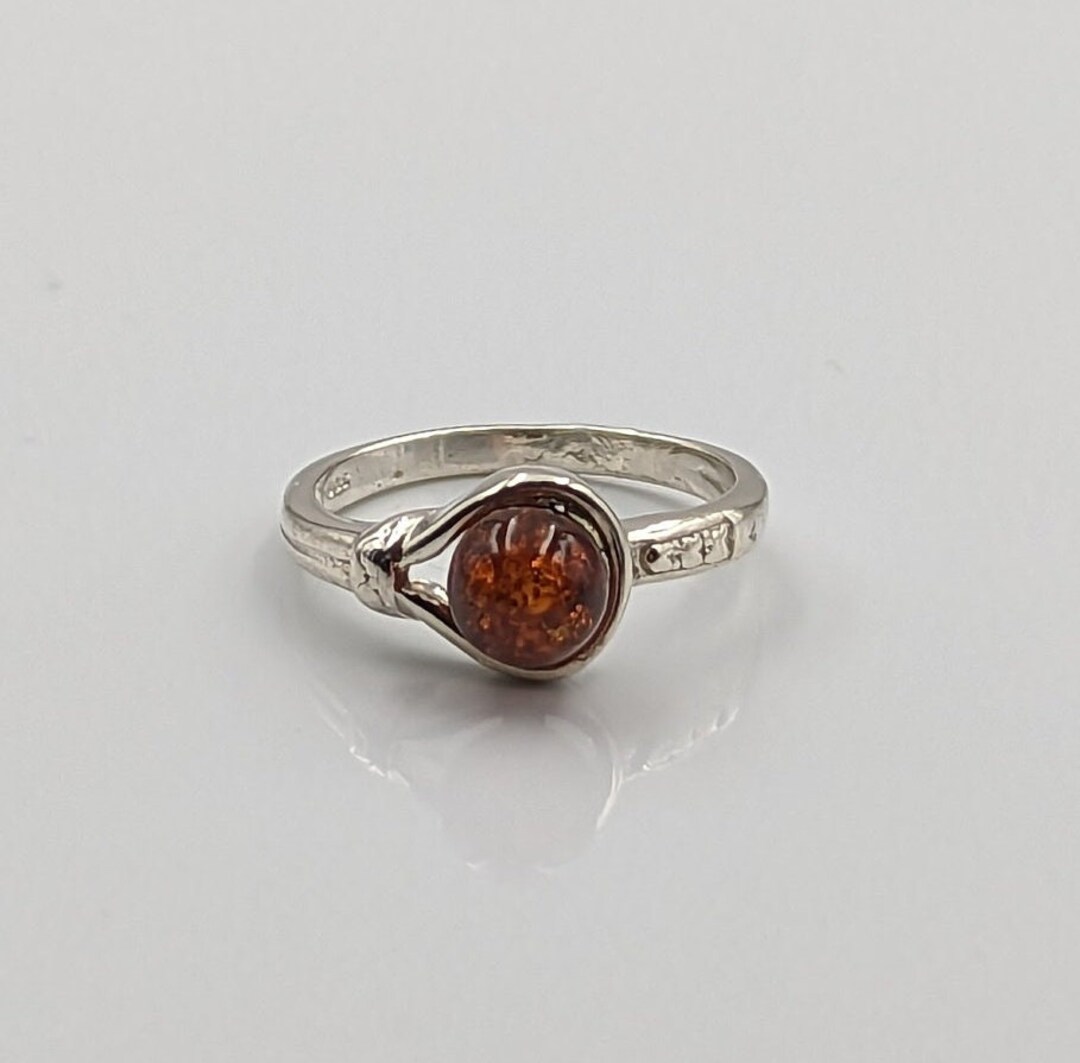Natural Amber Ring .925 Sterling Silver Ring Gemstone Ring Boho Ring ...