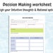 Make a Decision Worksheet Decision Making Indecisive Self - Etsy