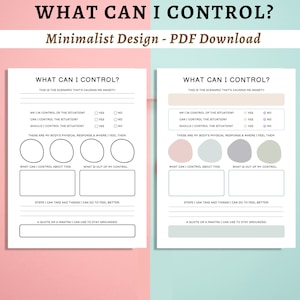 Control Worksheet | Circle of Control | Mental Health | Anxiety Relief ...