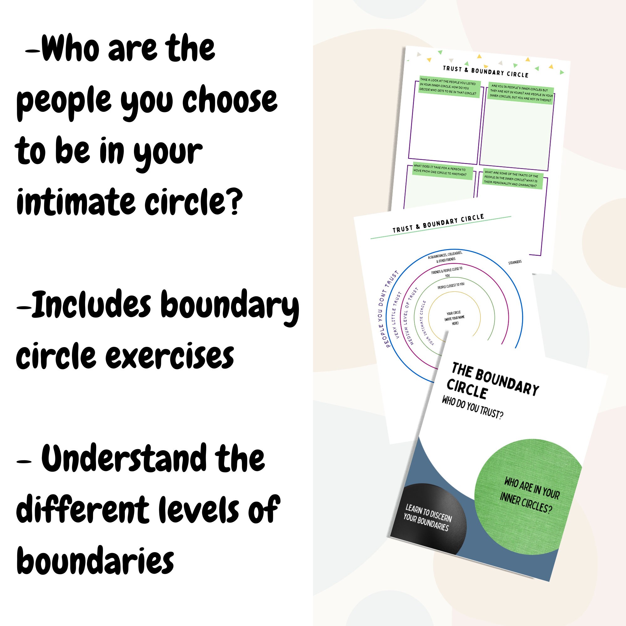 Personal Boundaries and Trust Worksheet Print Workbook Journal ...