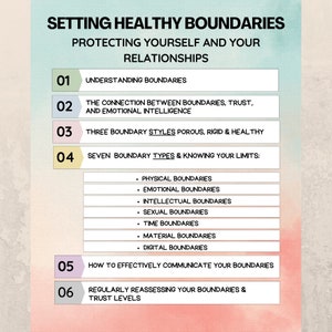 Setting Boundaries Workbook Worksheet Book | Healing Mental Health ...