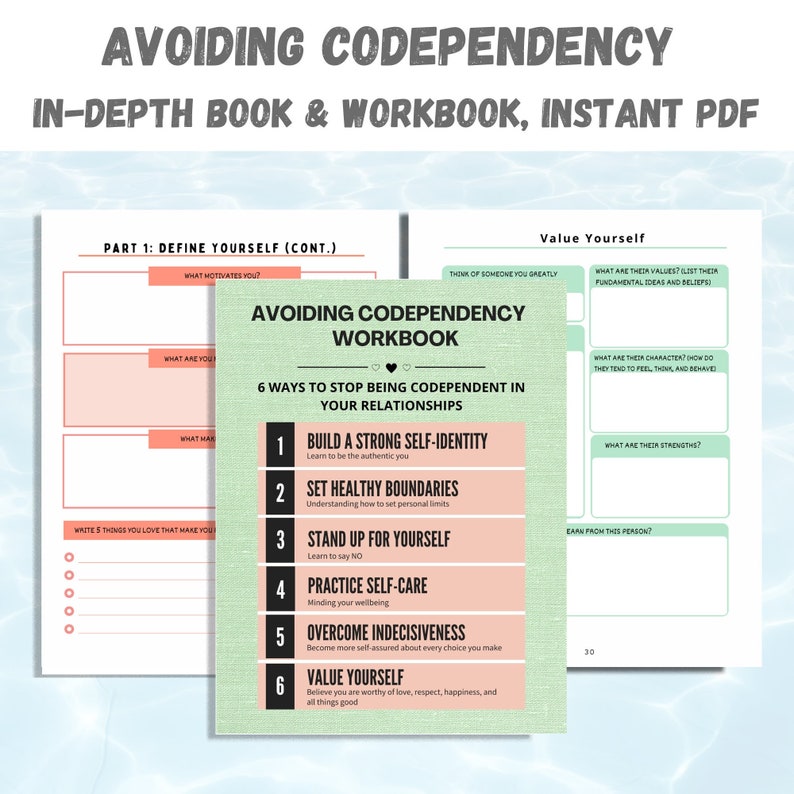 Codependency Journal Workbook Worksheet Book Codependence - Etsy