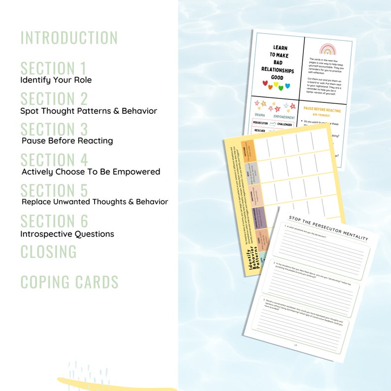 Exit the Codependent Triangle Roles Work Book Codependence - Etsy