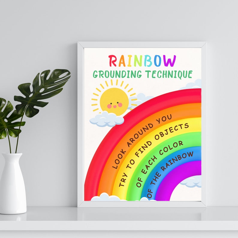 Grounding Technique Poster Worksheet Kids Calm Down Corner Coping ...