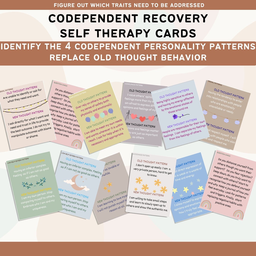 Codependency Recovery Self Therapy Coping Cards | Codependent Emotional ...