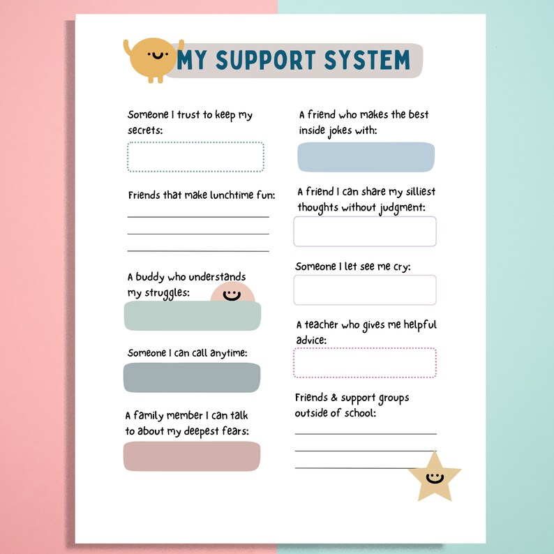 Building My Support System for Kids and Teens | Therapist Counselor ...