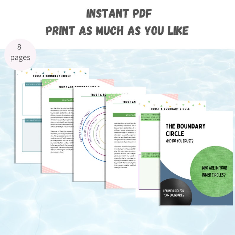 Personal Boundaries and Trust Worksheet Print Workbook Journal ...