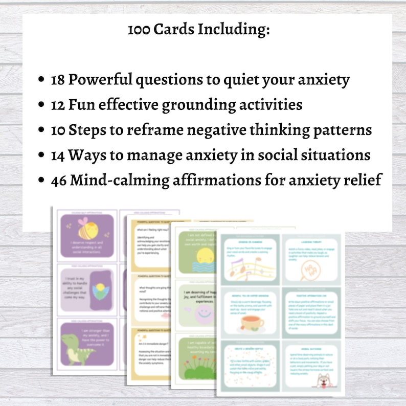 Anxiety Management Coping Skills Cards | Social Anxiety Relief ...