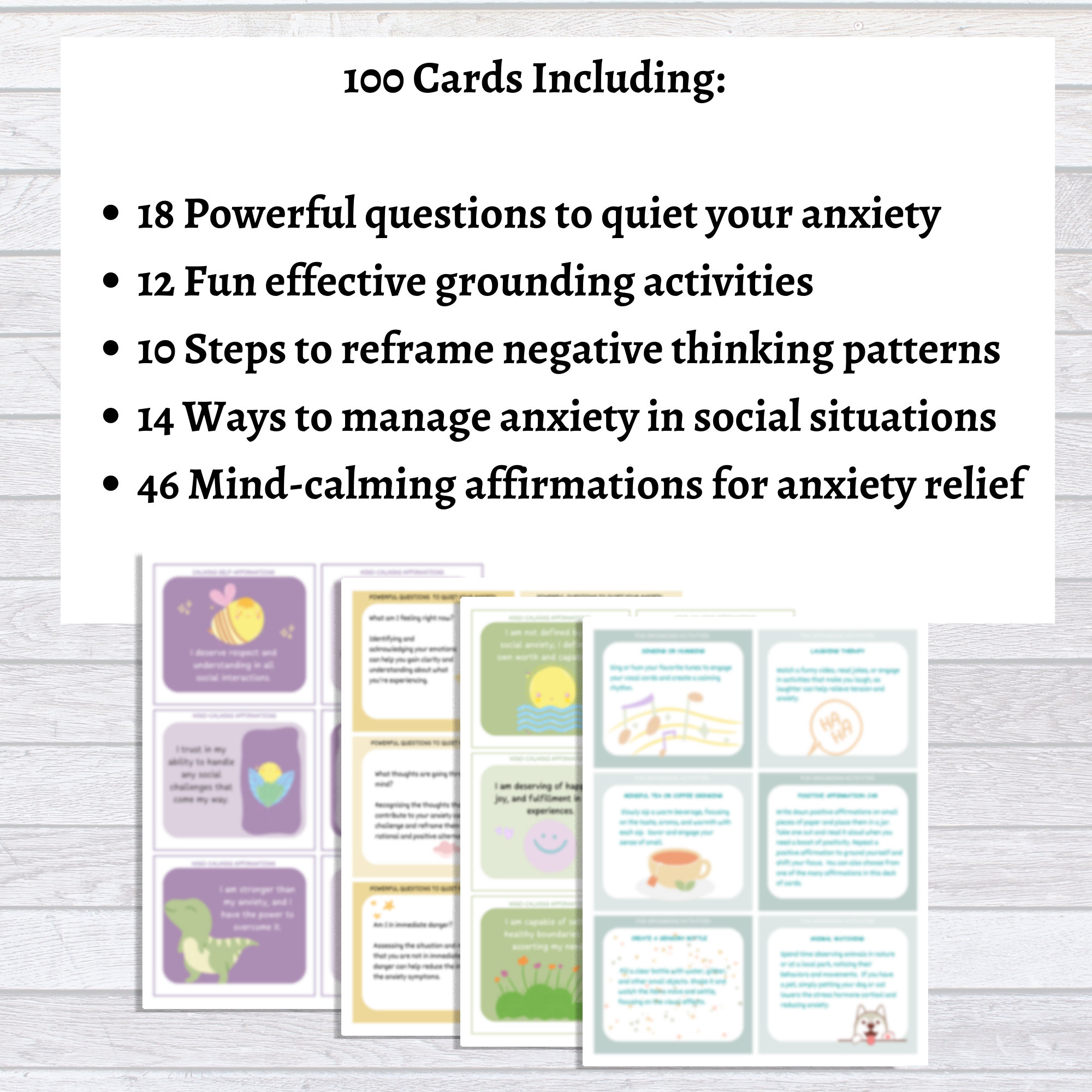 Anxiety Management Coping Skills Cards | Social Anxiety Relief ...