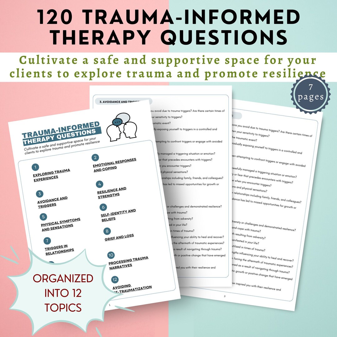 120 Trauma Informed Therapy Questions | Counseling Session Tools ...