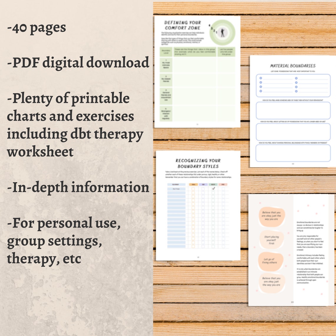 Setting Boundaries Workbook Worksheet Book Healing Mental Health ...
