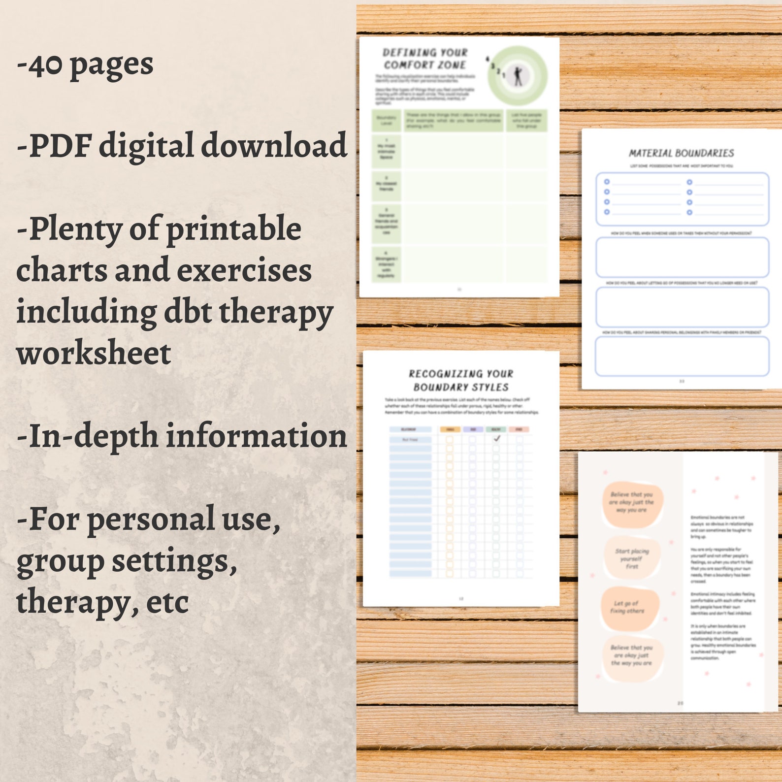 Setting Boundaries Workbook Worksheet Book Healing Mental Health ...