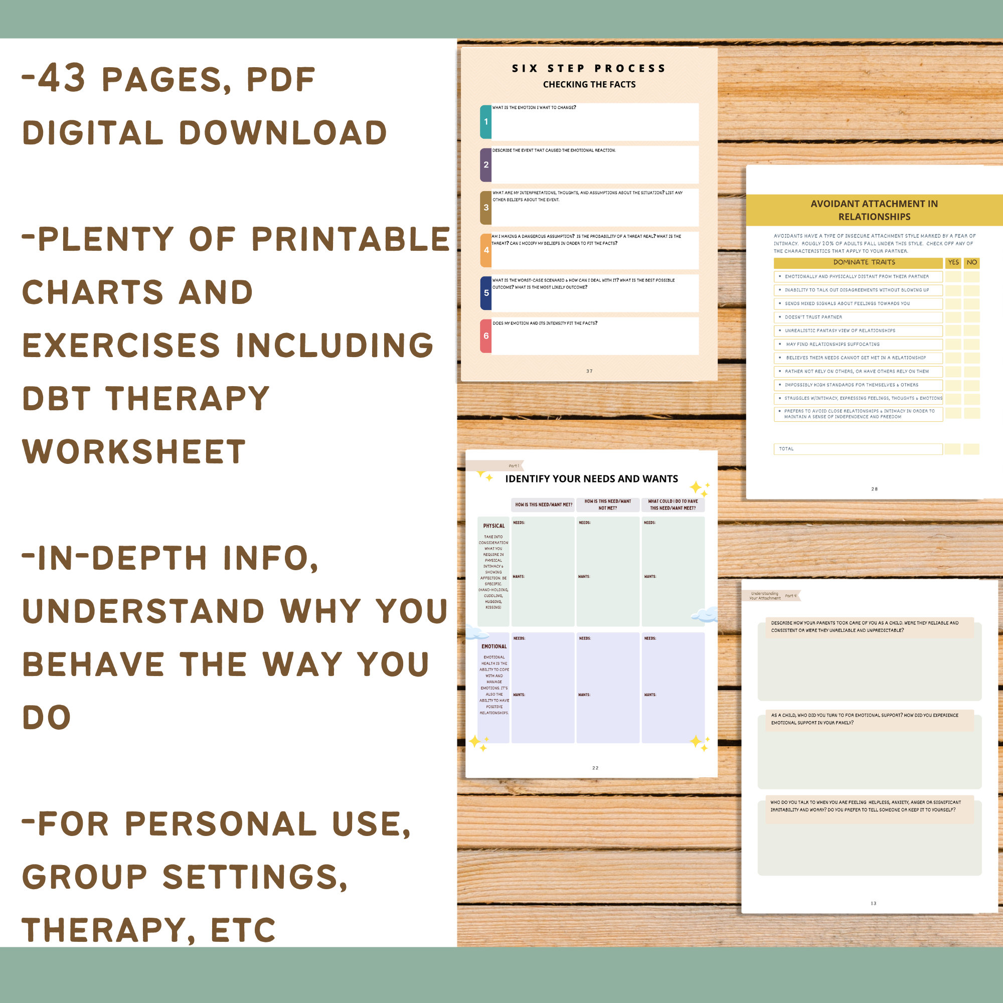 Attachment Styles Workbook | Self Care Therapy Journal | Mental Health ...