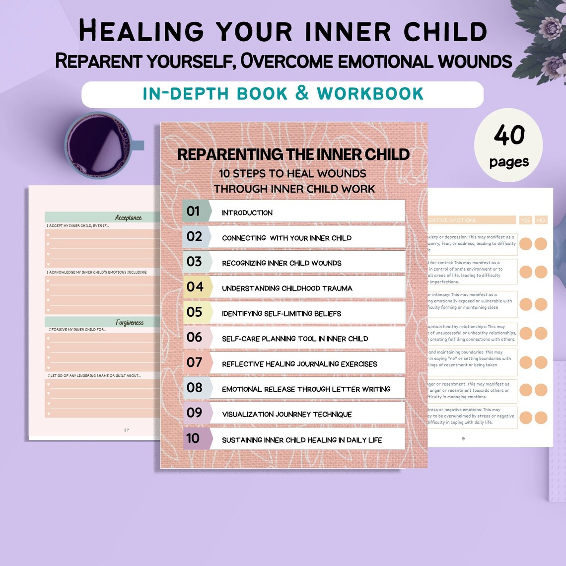 Healing Inner Child Wounds Workbook Reparenting Inner Child Recovery ...