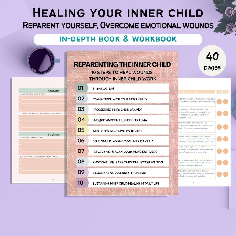 Healing Inner Child Wounds Workbook | Reparenting Inner Child Recovery ...