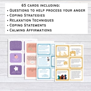 Anger Management Self Therapy Coping Cards | Managing Anger Issues ...