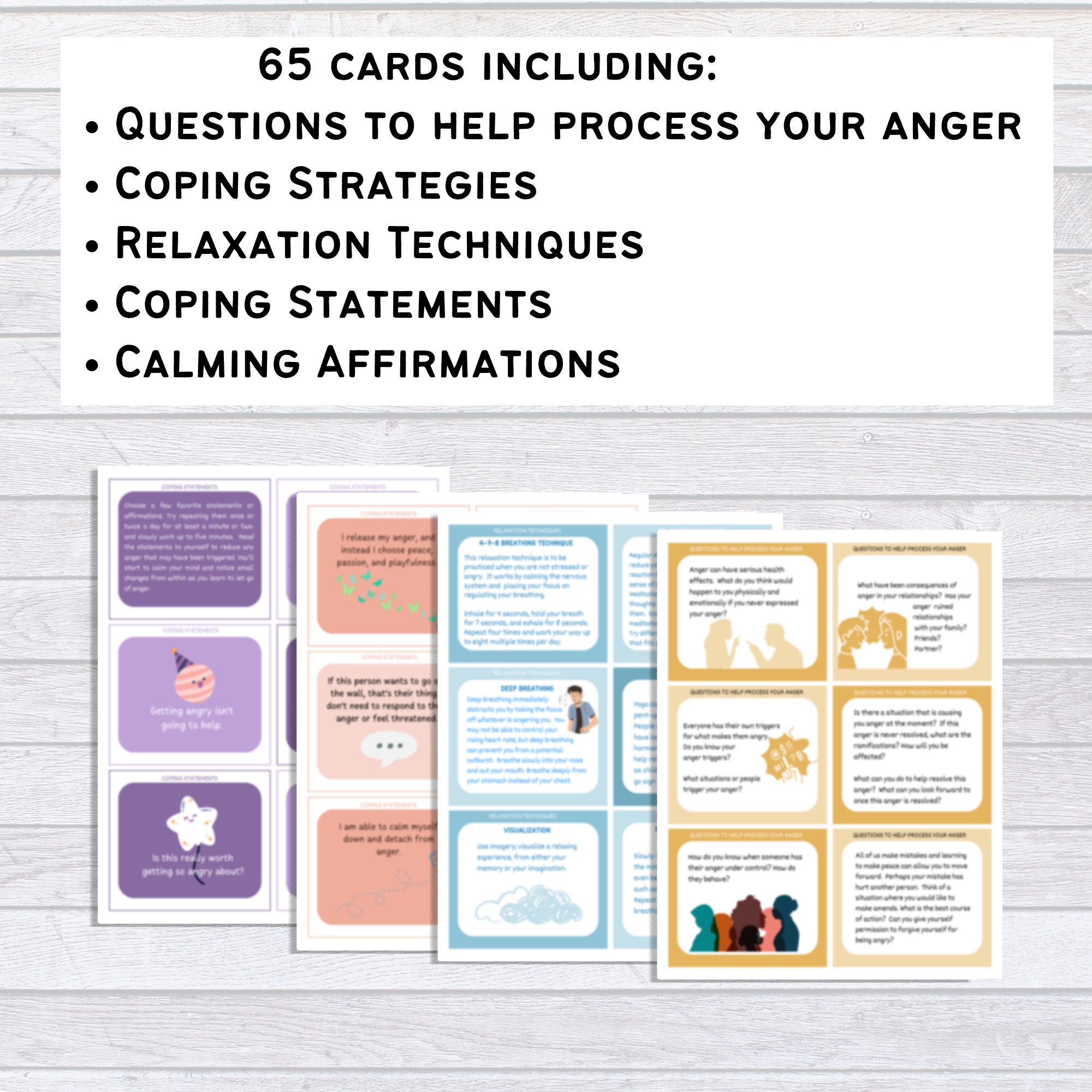 Anger Management Self Therapy Coping Cards | Managing Anger Issues ...