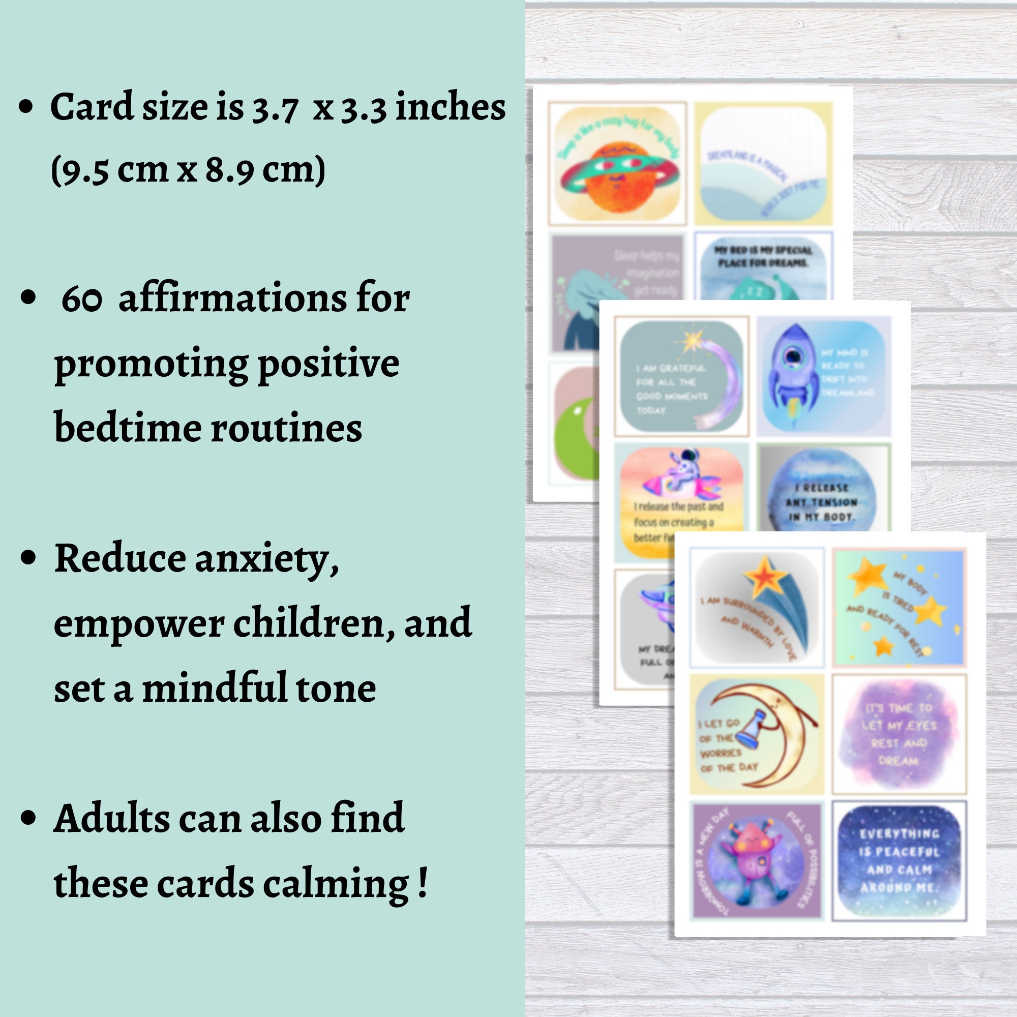 Kids Bedtime Affirmation Cards Relaxation Routine Kids Calm Down Corner ...