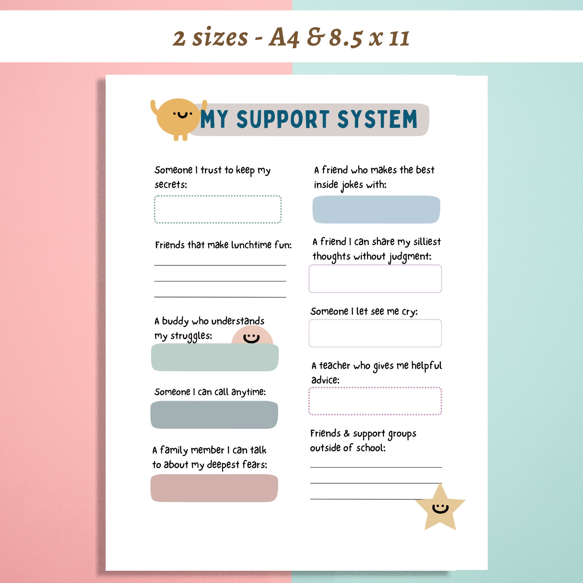 Building My Support System for Kids and Teens | Therapist Counselor ...