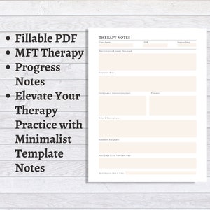 Therapy Session Progress Notes for Therapists | Counseling Session ...