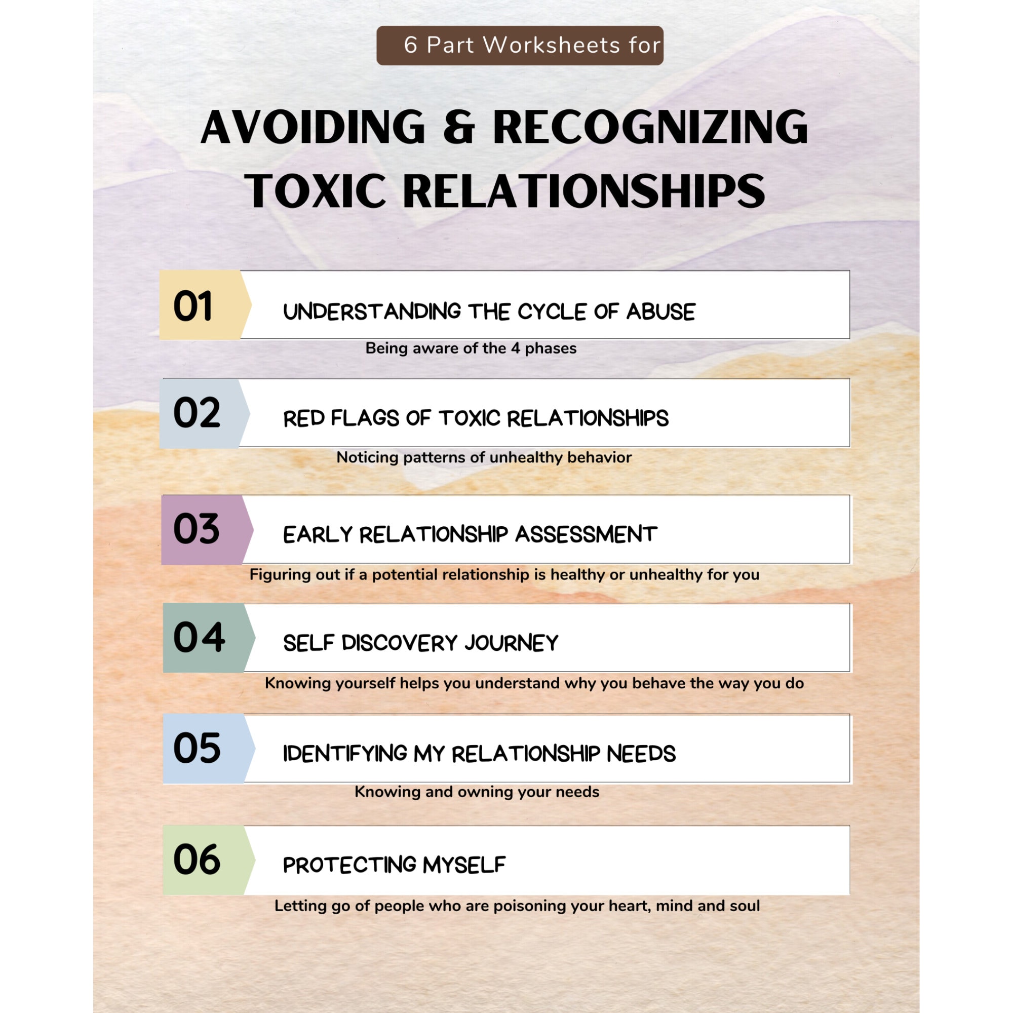 Avoiding and Recognizing Toxic Relationships Workbook Journal | Abuse ...