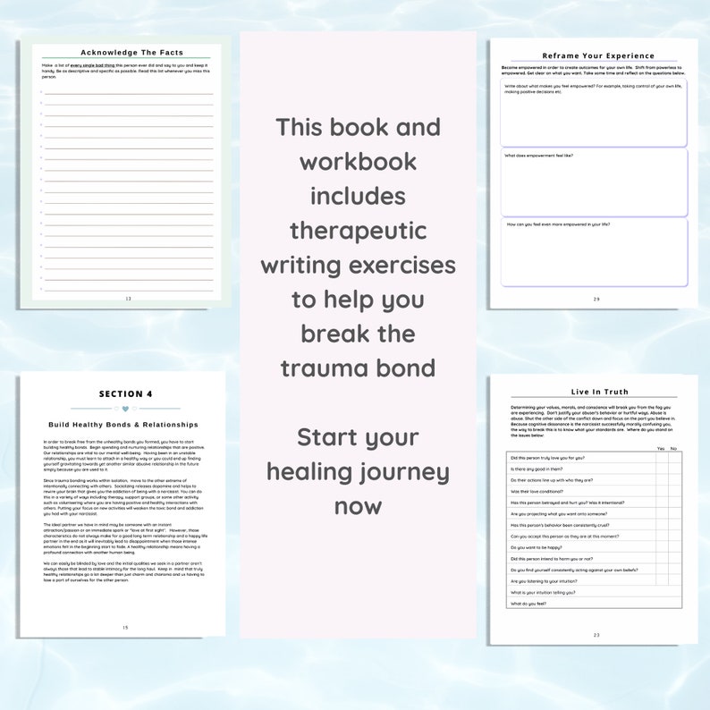 Breaking the Trauma Bond Workbook Journal Narcissistic Abuse Emotional ...