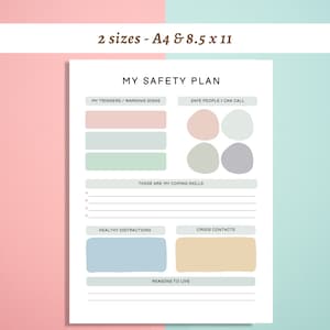 Crisis Safety Plan Worksheet | Mental Health Healing | Counseling ...
