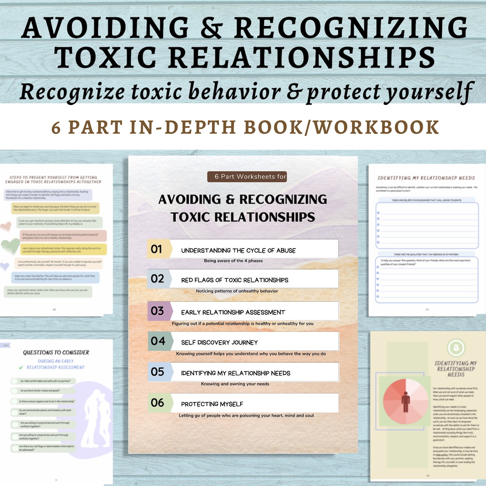 Avoiding and Recognizing Toxic Relationships Workbook Journal | Abuse ...