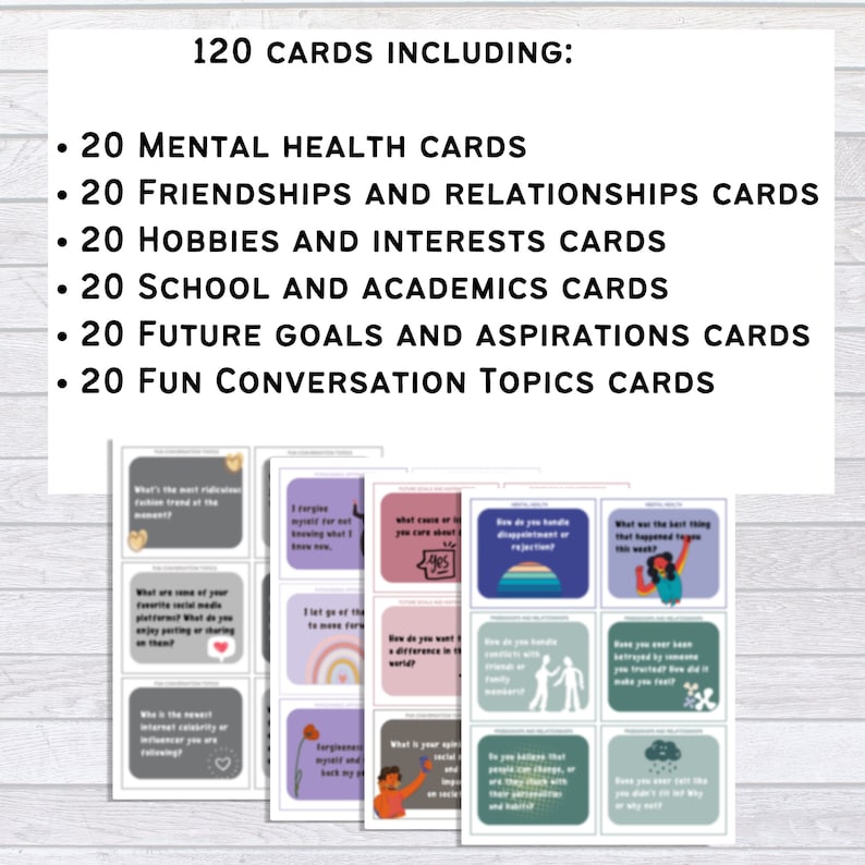 Teen Therapy Conversation Question Cards | Icebreaker Topics ...
