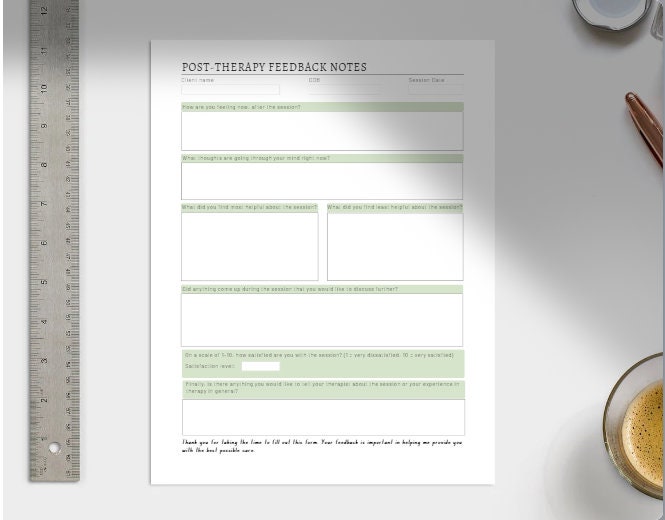 Client Feedback Form for Therapists | Counseling Session Tools | MFT ...