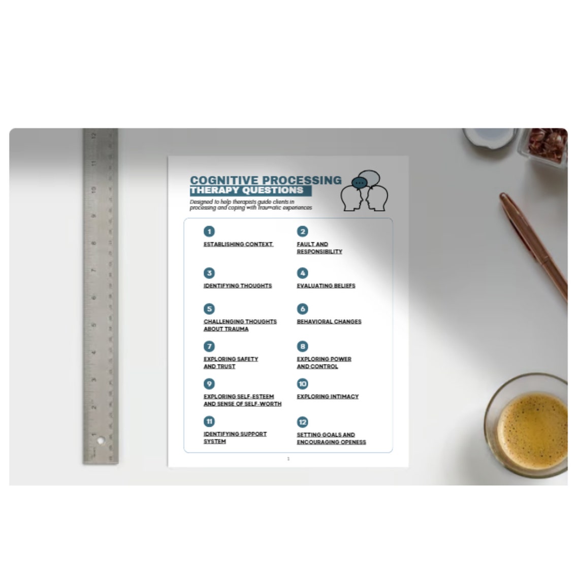 CPT Cognitive Processing Therapy Questions | Counseling Session Tools ...