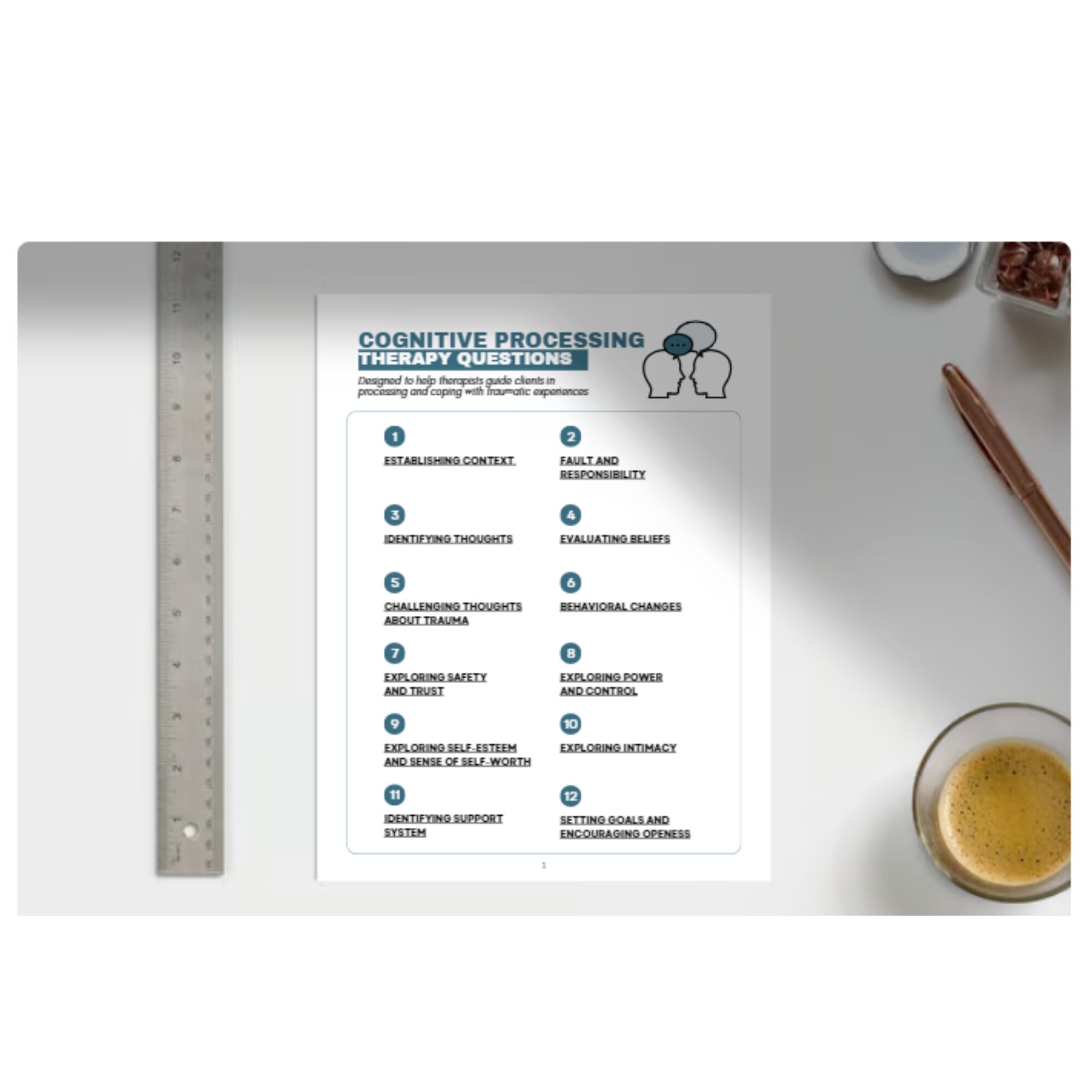 CPT Cognitive Processing Therapy Questions | Counseling Session Tools ...