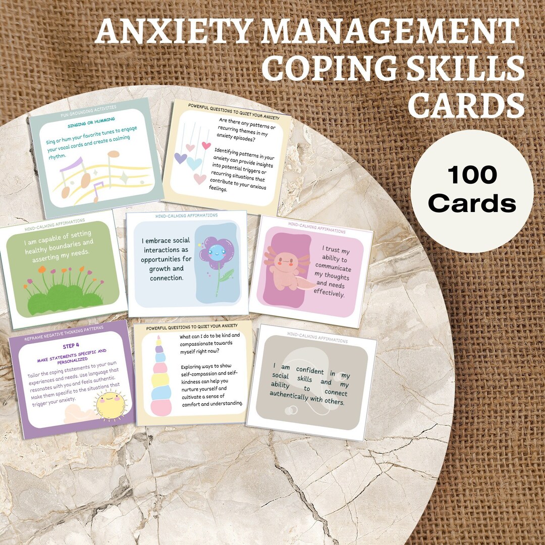 Anxiety Management Coping Skills Cards Social Anxiety Relief - Etsy