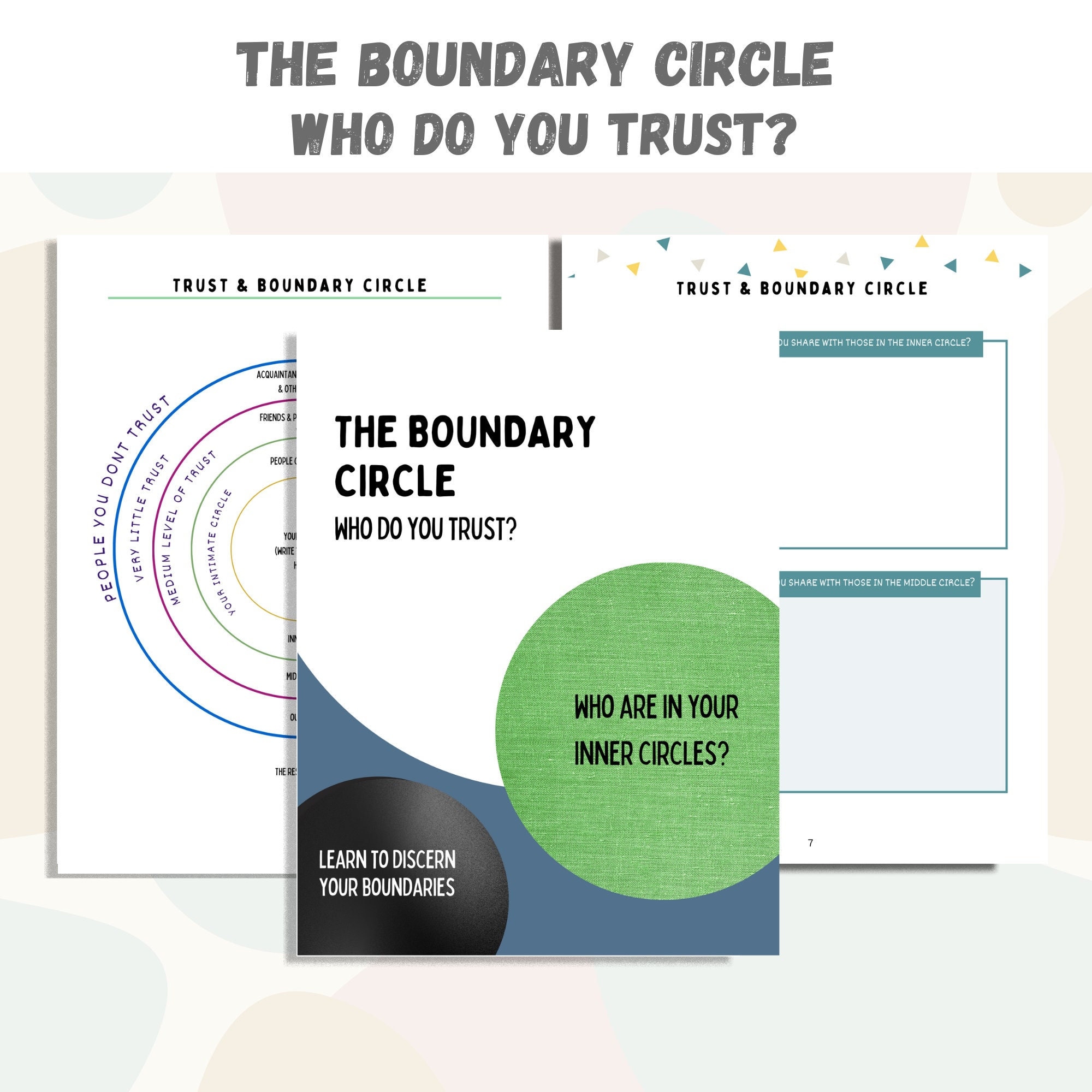 Personal Boundaries and Trust Worksheet Print | Workbook Journal ...
