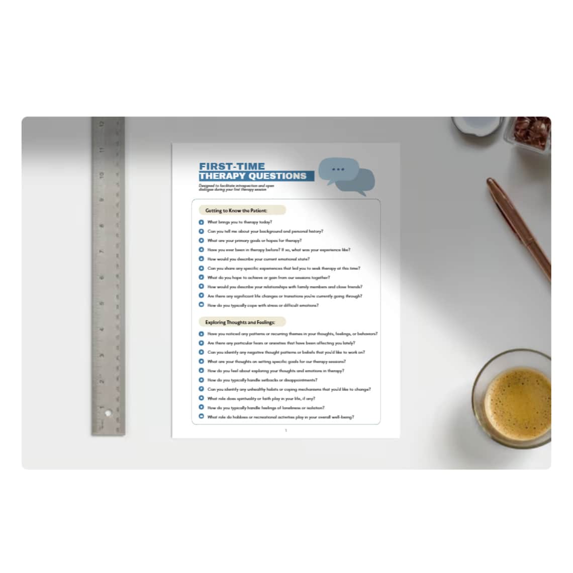 110 First Session Therapy Questions PDF | Counseling Session Tools ...