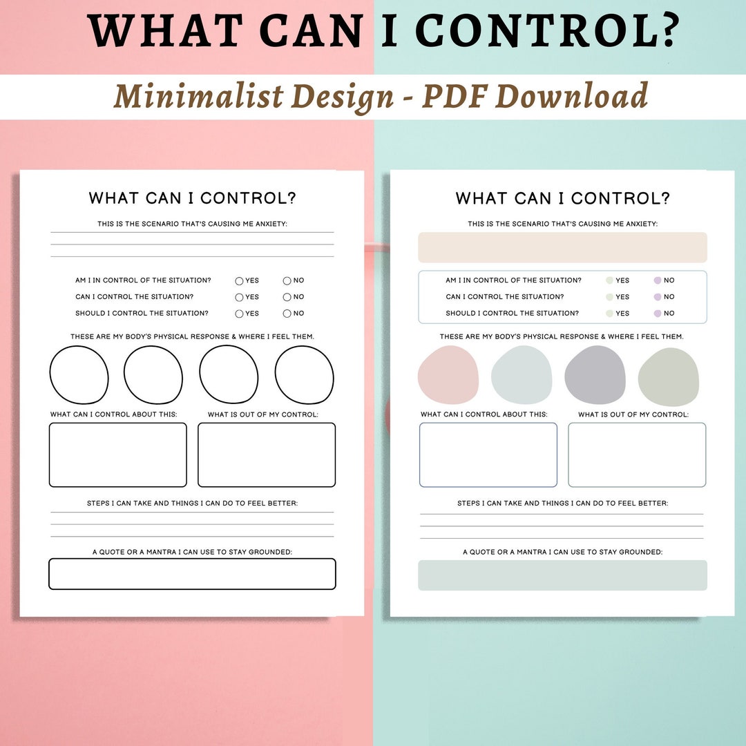 Control Worksheet | Circle of Control | Mental Health | Anxiety Relief ...
